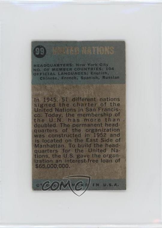 1963 Topps Midgee Flags United Nations #99 0l4h | eBay
