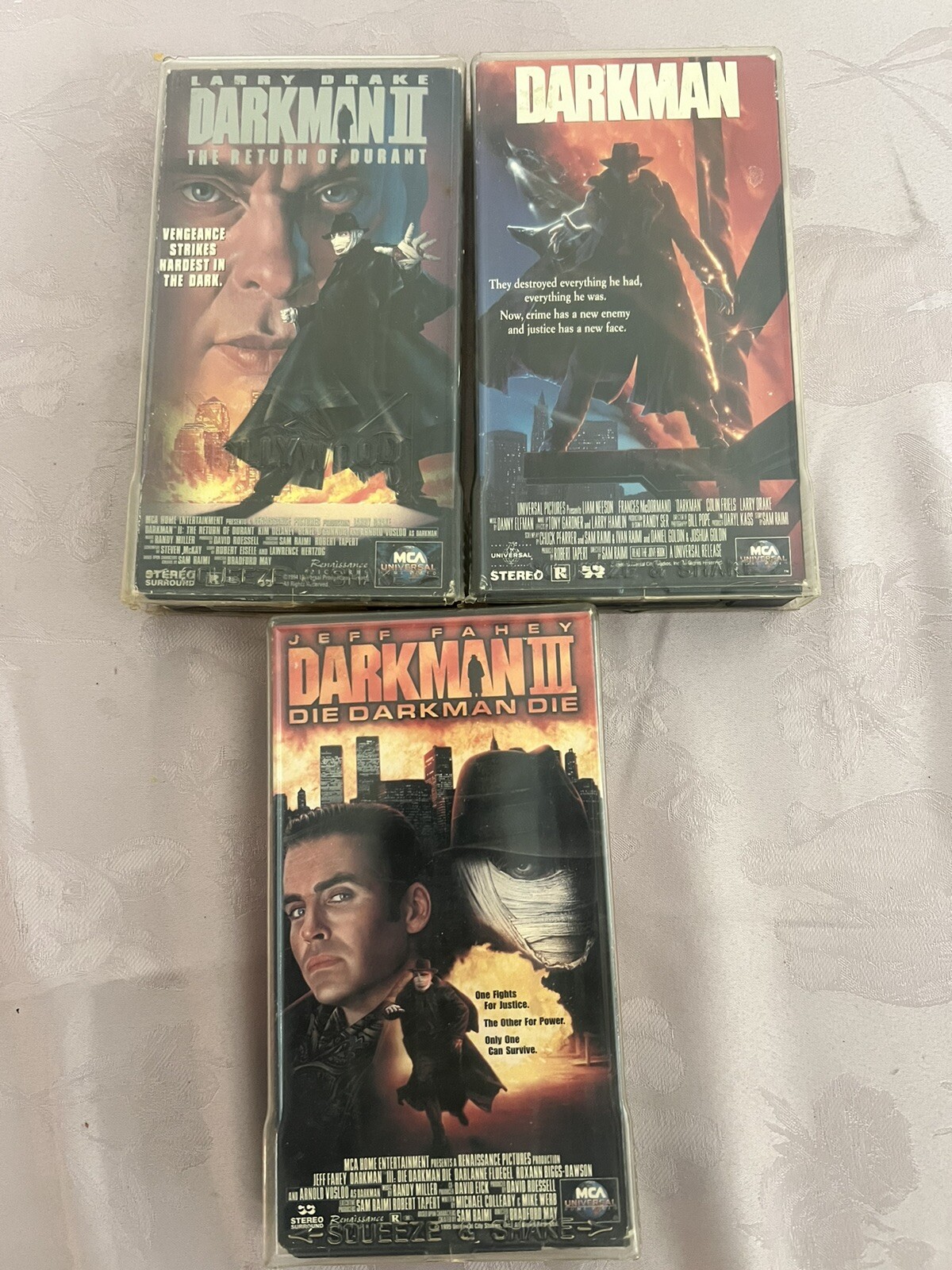DARKMAN 1 2 3 VHS LOT HORROR SCI FI Complete Trilogy MCA Set 90s Cult ...