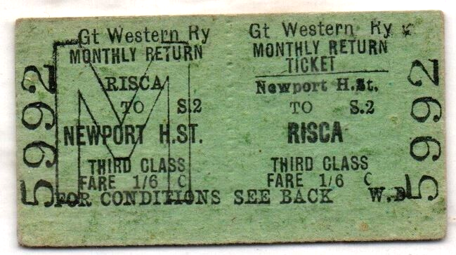 Great Western Railway Ticket Newport H. St. to Risca | eBay