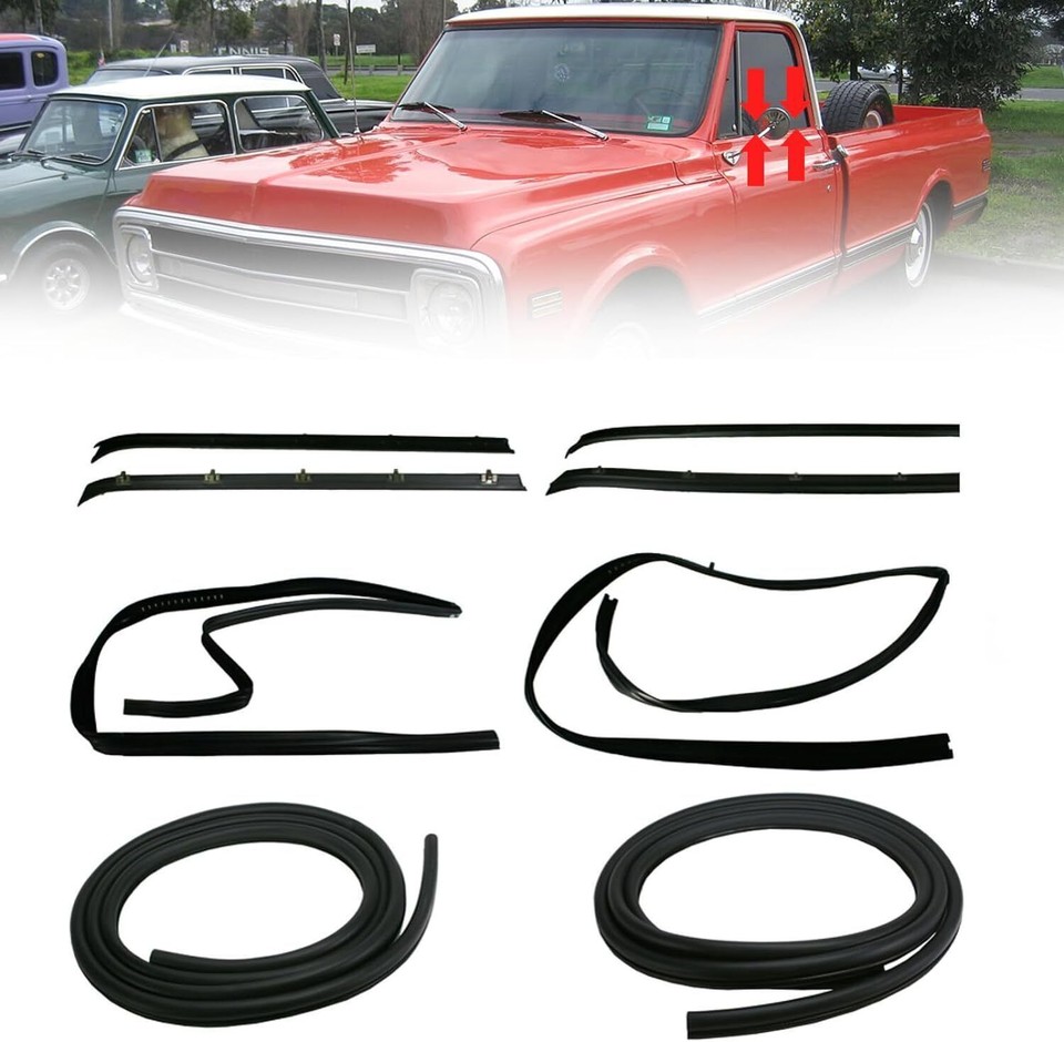Fits Chevy GMC Truck Front Door Window Run Sweep Felts Weatherstrip ...