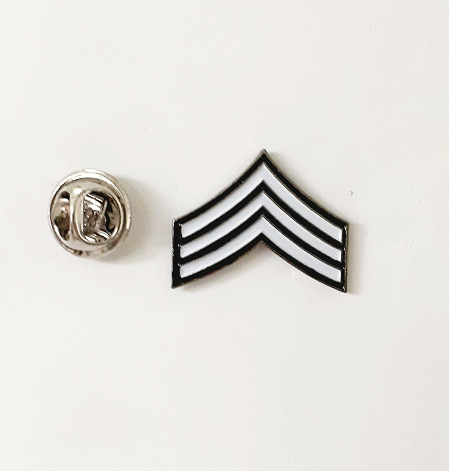 Sergeant Stripes Lapel Pin Badge, police army Metal & Enamel Novelty 4 ...