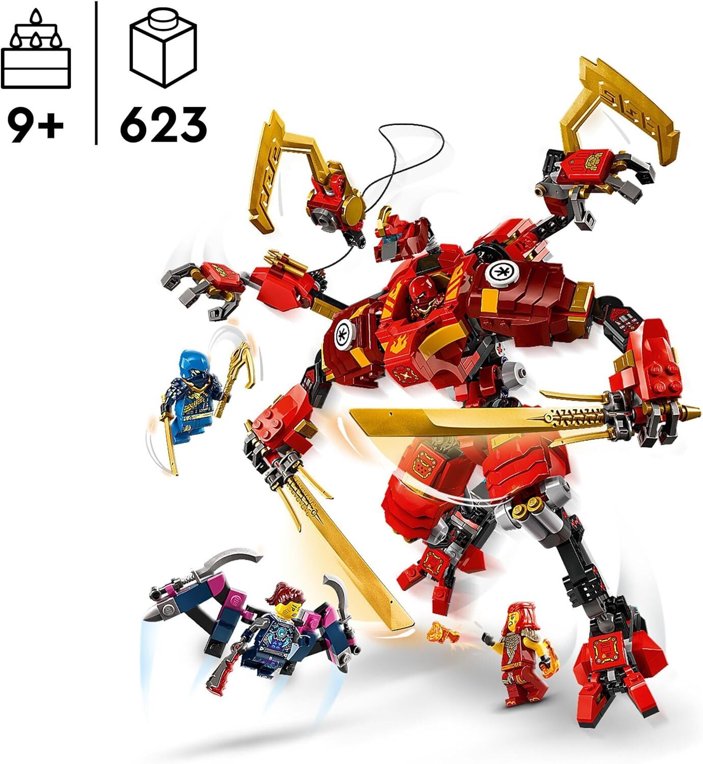 LEGO NINJAGO Kai’s Ninja Climber Mech Toy Set, Buildable Action Figu ...