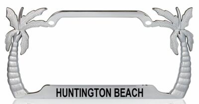 HUNTINGTON BEACH Palm Tree Design License Plate Frame-CAN PERSONALIZE ...