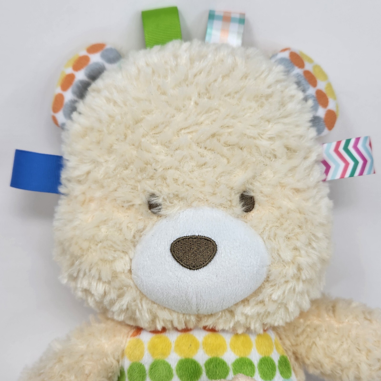 16" BRIGHT STARTS TEDDY BEAR W/ BABY RATTLE TAGGIES STUFFED ANIMAL ...