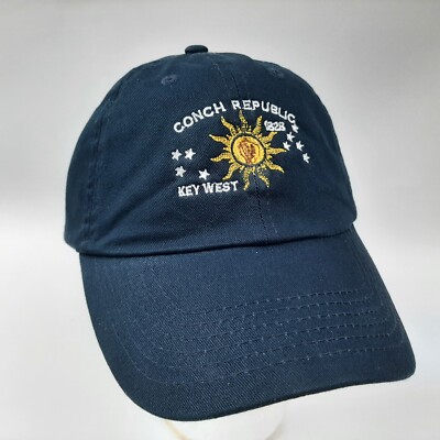 Conch Republic Key West Cap Dad Hat Navy Blue Embroidered 100% Cotton ...