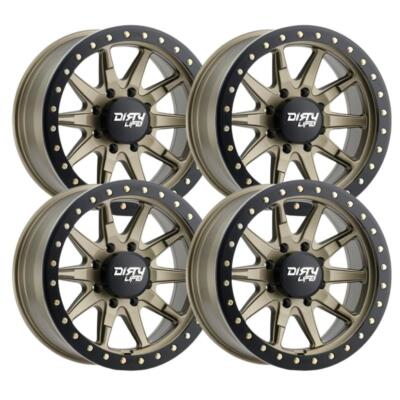 (Set-4) Dirty Life DT-2 17x9 8x165.1 -12mm Satin Gold Wheels Rims 17 ...