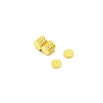 Gold Plated Magnet - Dimple On North Face - 6mm dia x 1.5mm thick - 0 ...