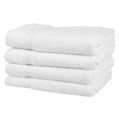 New 4 x Egyptian Cotton Extra Large Bath Mat 600GSM White Bath Wash ...