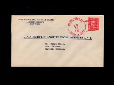 Home of Stamp New York Preprint Blue Via Airship Los Angeles Air 1925 ...