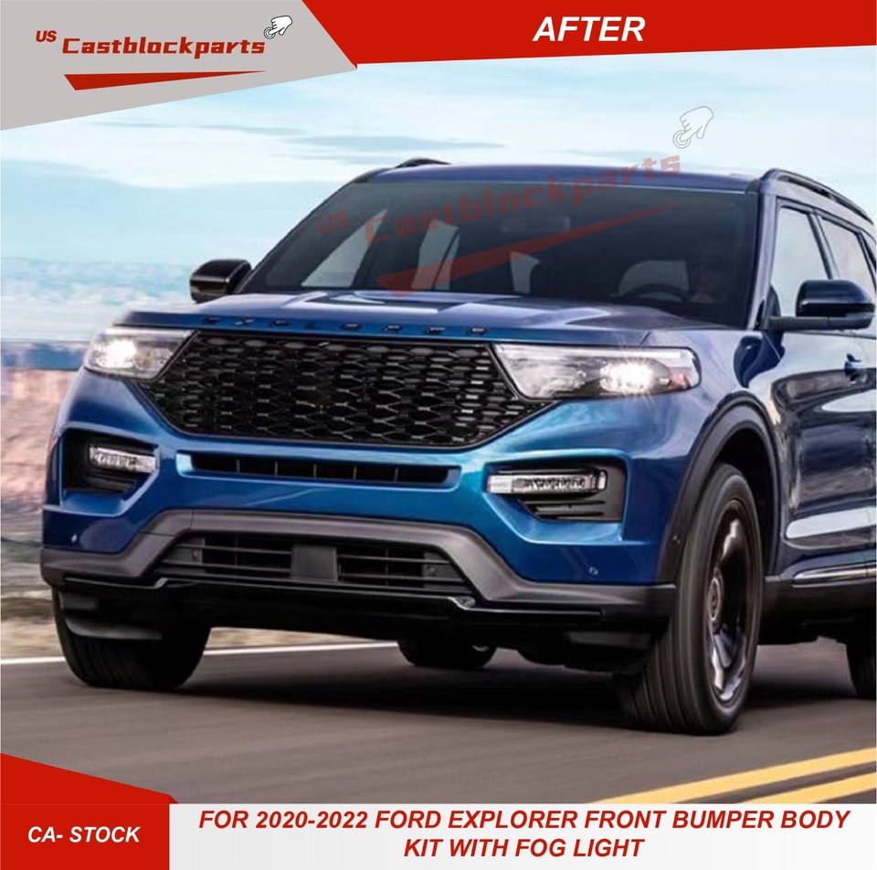 For 2020 2021 2022 2023 Ford Explorer Front Bumper Body Kit With Fog ...