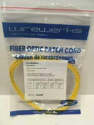 Wirewerks - Fiber Optic Patch Cord 14 Feet - Yellow -CP005294014 | eBay