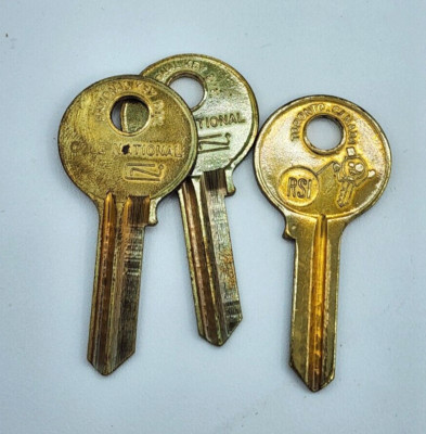 Cole National Key Blank RS1 LOT of 3 Uncut Brass Keys | eBay