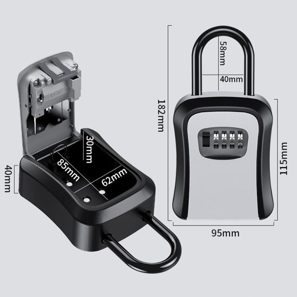 4 Digit Password Key Safe Box High Security Code Lock Outdoor Storage ...