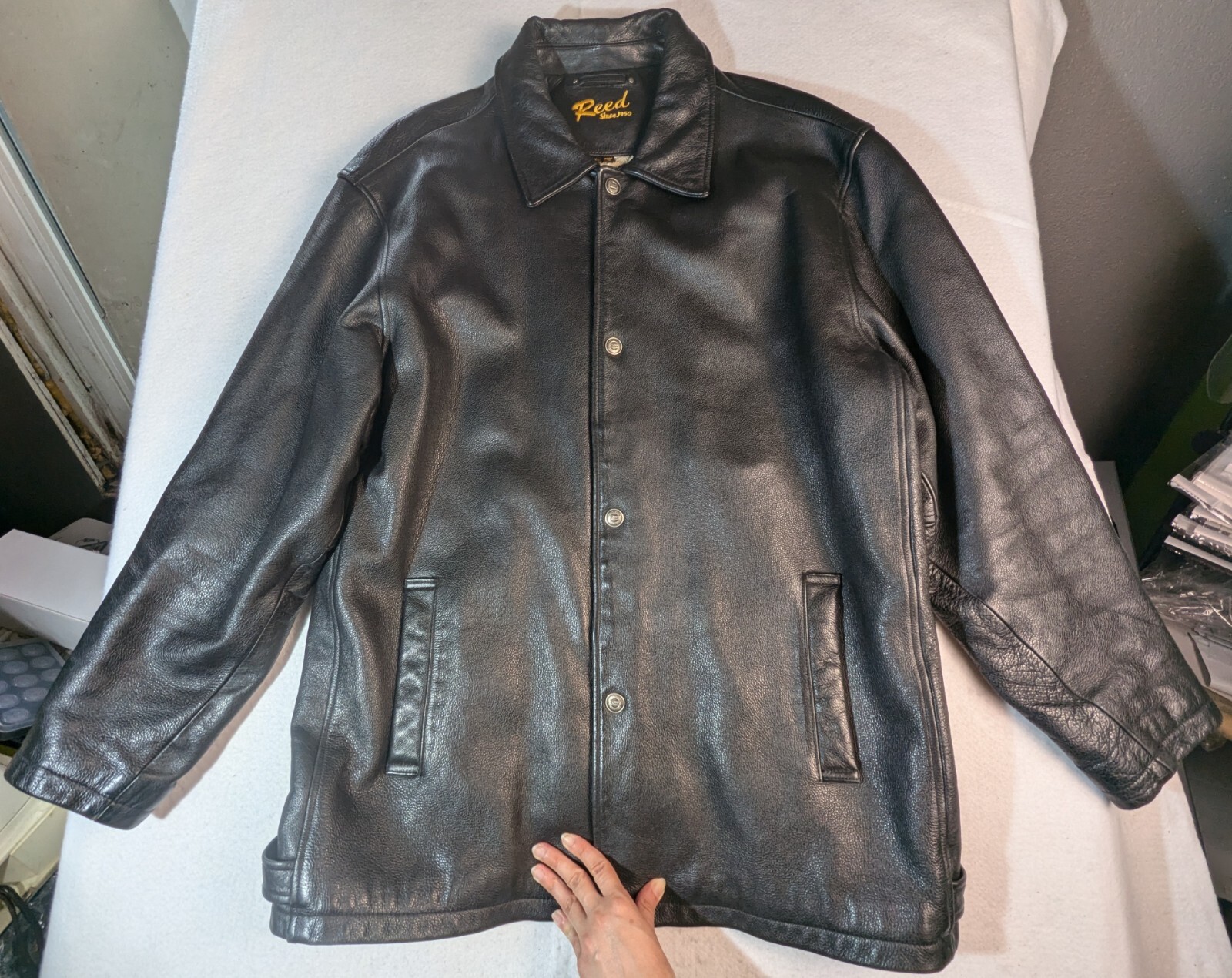 Reed Genuine Leather Jacket Men Size XL Black Sportsw… - Gem