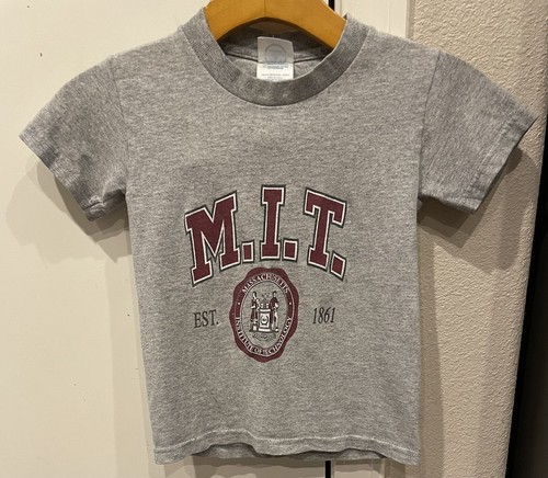 MIT Massachusetts Institute Of Technology Big Logo Crest T-shirt Gray ...