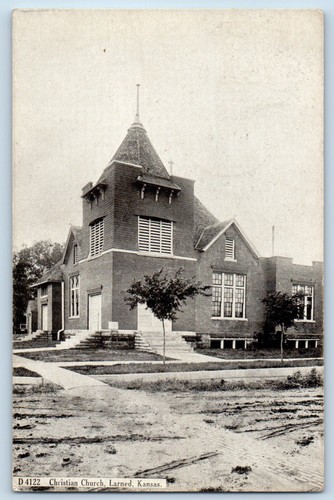 Larned Kansas Postcard Christian Church Exterior Building 1922 Vintage ...