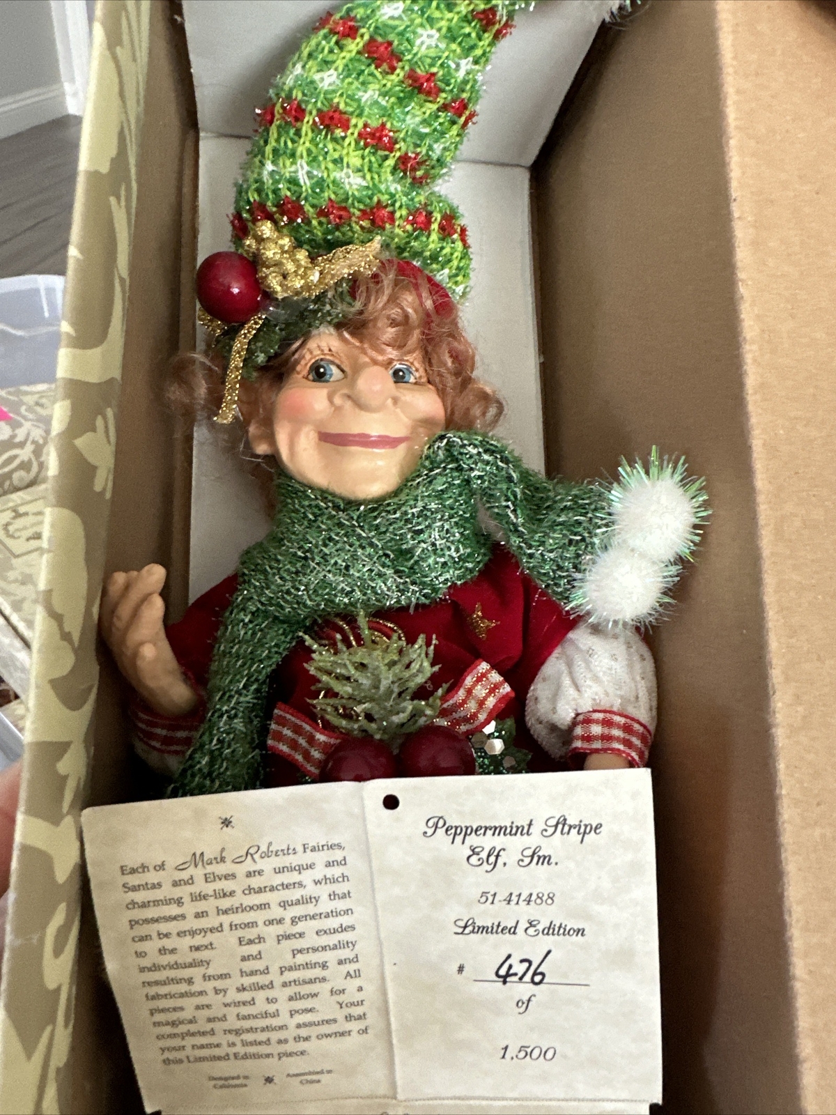 MARK ROBERTS PEPPERMINT STRIPE ELF BOX & Card Small #476 of 1500 ...