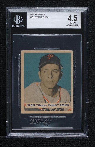 1949 Bowman Gray Back Stan Rojek #135 BGS 4.5 Rookie RC | eBay