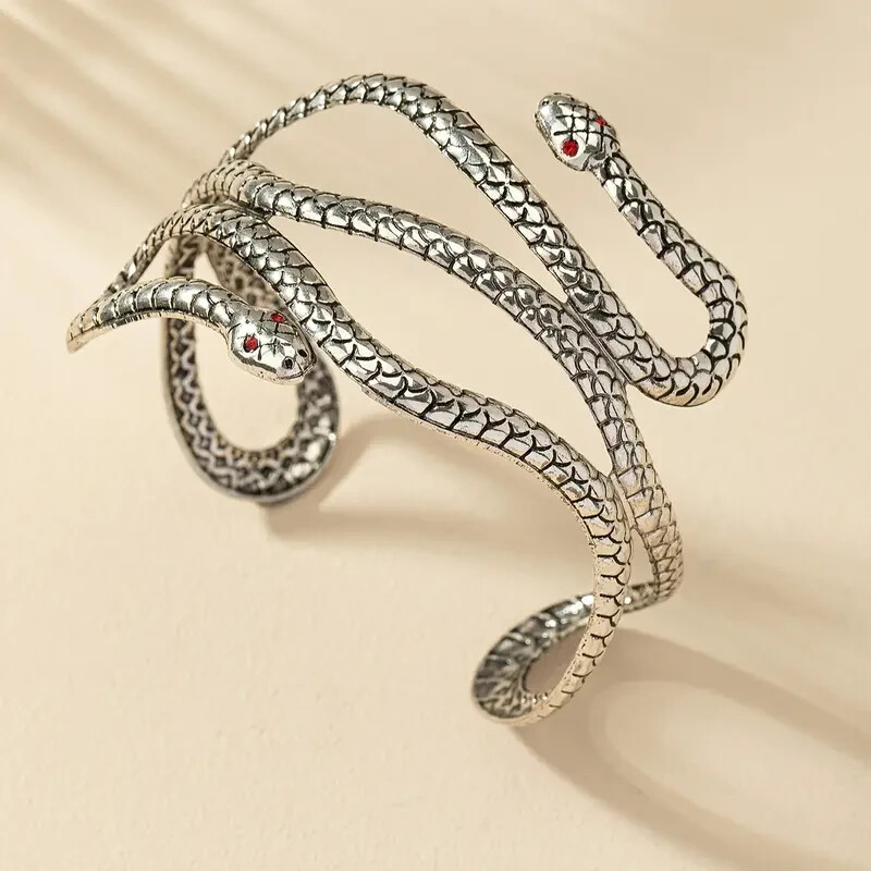 Elegant Unique 925 Sterling Silver Charm Cobra Snake Design Bracelet ...