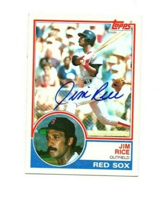Jim Rice autograph signed 1983 Topps baseball card Boston Red Sox Hall ...