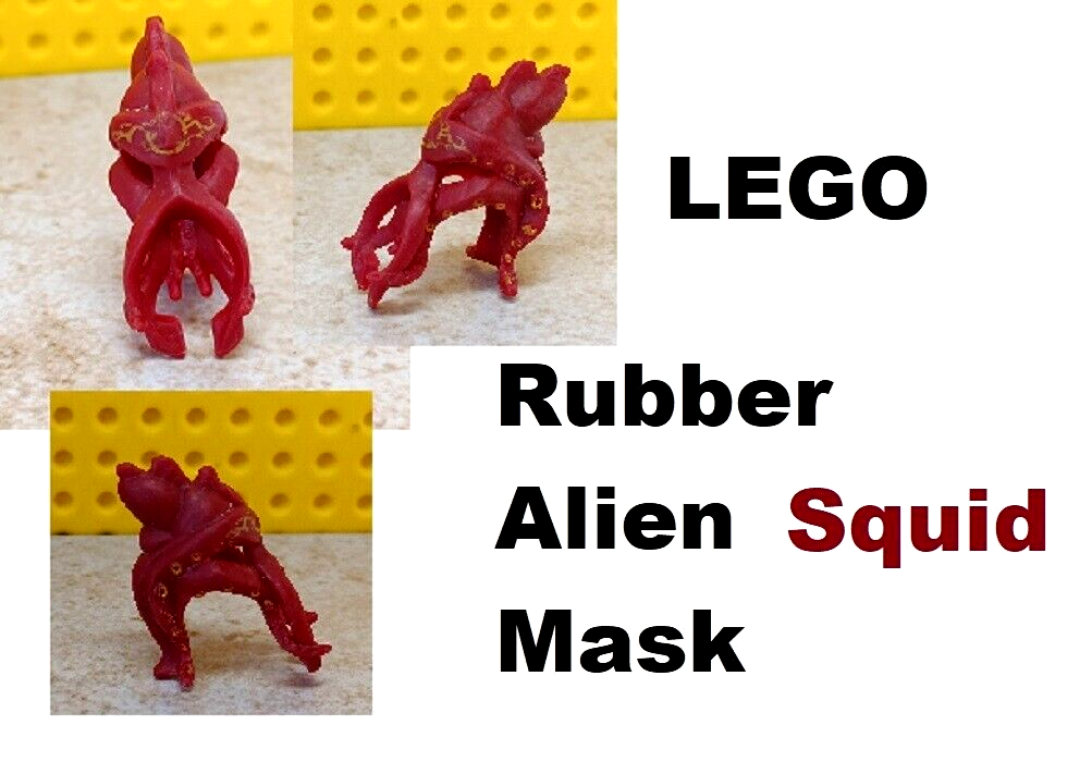 LEGO Squid Alien Mask Dark Red Printed Yellow Tentacles FACE Eye Holes ...
