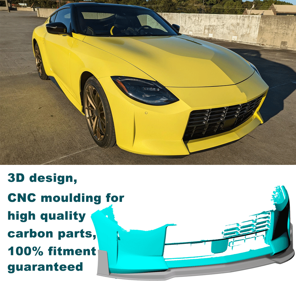 Fit For Nissan 400Z Z 2023UP DRY Carbon Fiber Front Bumper Lip Spoiler ...
