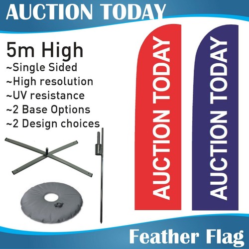 5m Outdoor AUCTION TODAY Flags Banner Feather Flags with Base | eBay ...