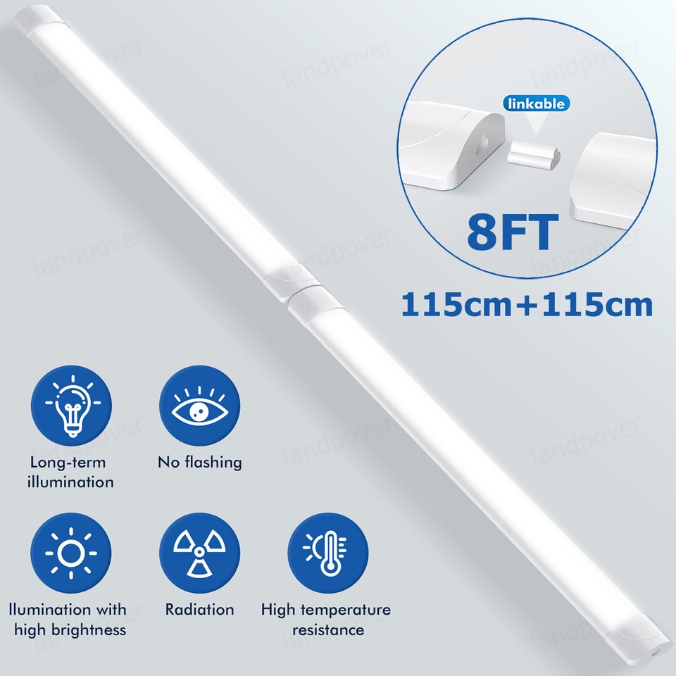 1-5FT LED Strip Light Batten Tube Light Office Shop Garage Ceiling Lamp ...