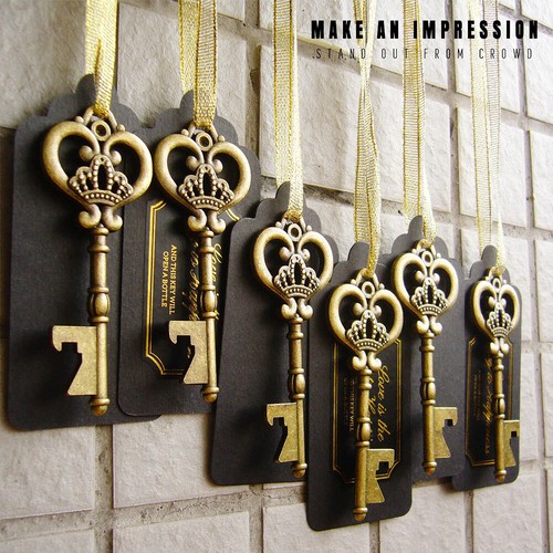 36/50x Key Bottle Opener Wedding Favor Party Gift wIth Kraft Paper Tags ...