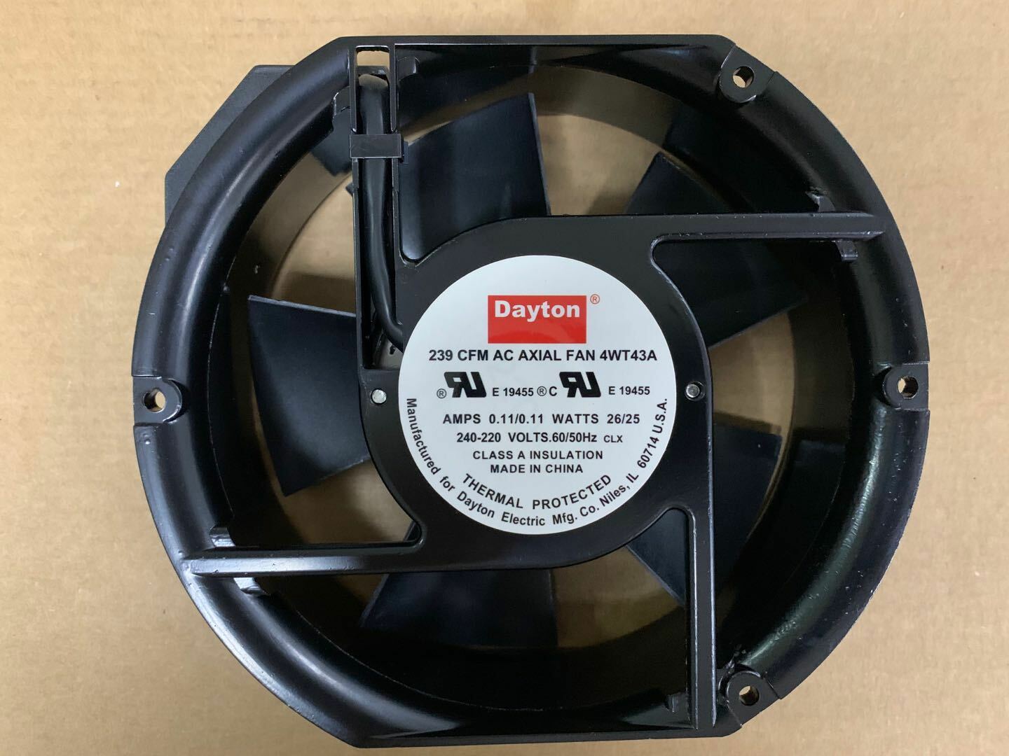 1PC Dayton 239 CFM AC AXIAL FAN 4WT43A 240-220V 26/25W Cooling Fan | eBay