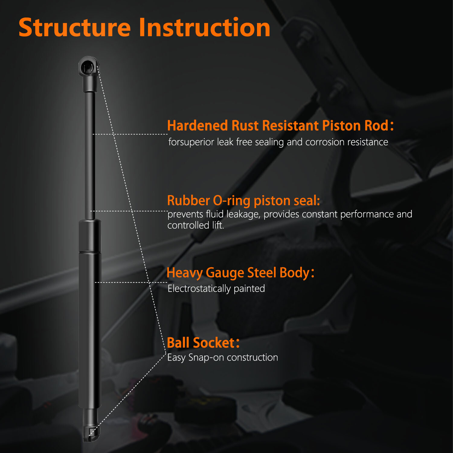 2Pcs For 2001-2008 Chrysler PT Cruiser Rear Tailgate Liftgate Hatch ...