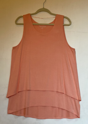 Soft Surroundings Sz L Tank Top Tunic, Double Layer, High Low Soft ...
