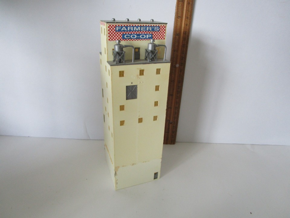 Vintage Built N Scale Grain Elevator Farmers Tower Building For Train Layout | eBay