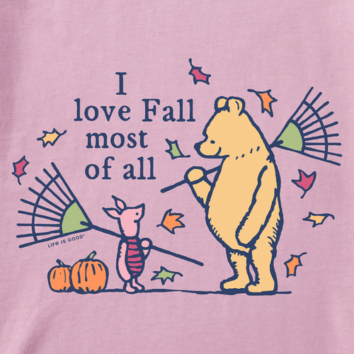 NWT Women's Life is Good Winnie Pooh I Love Fall Most Of All Violet LS ...