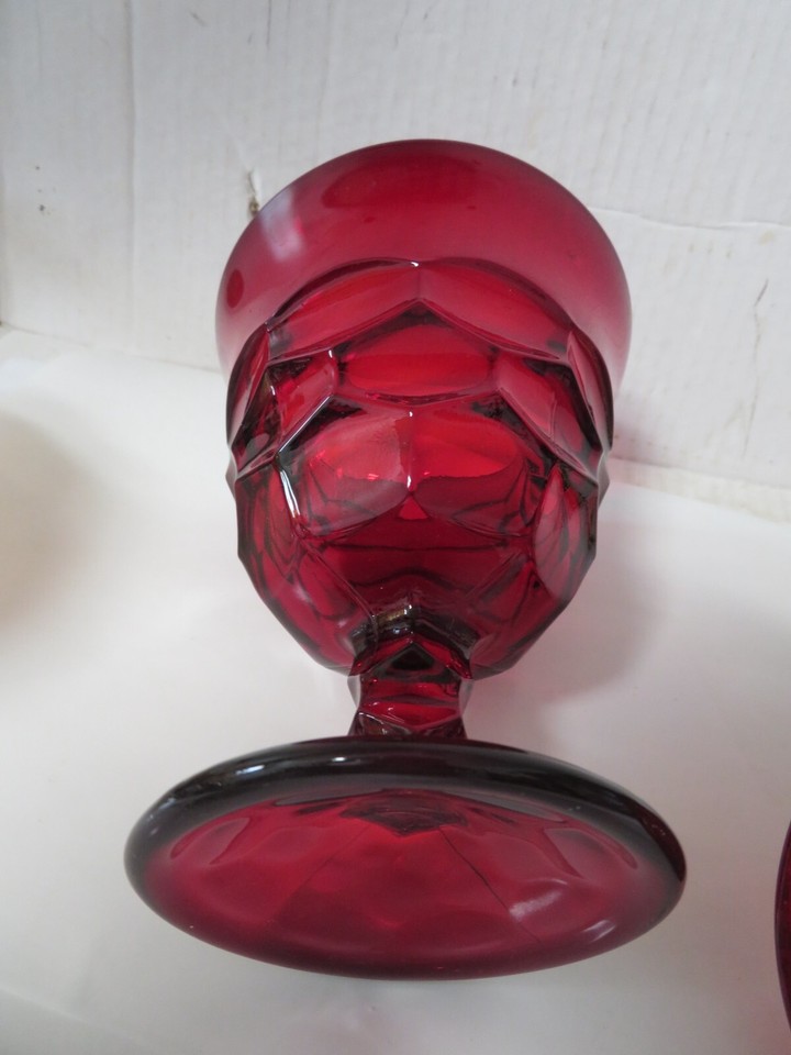 Viking Ruby Red Glass Georgian Covered Candy Dish | eBay