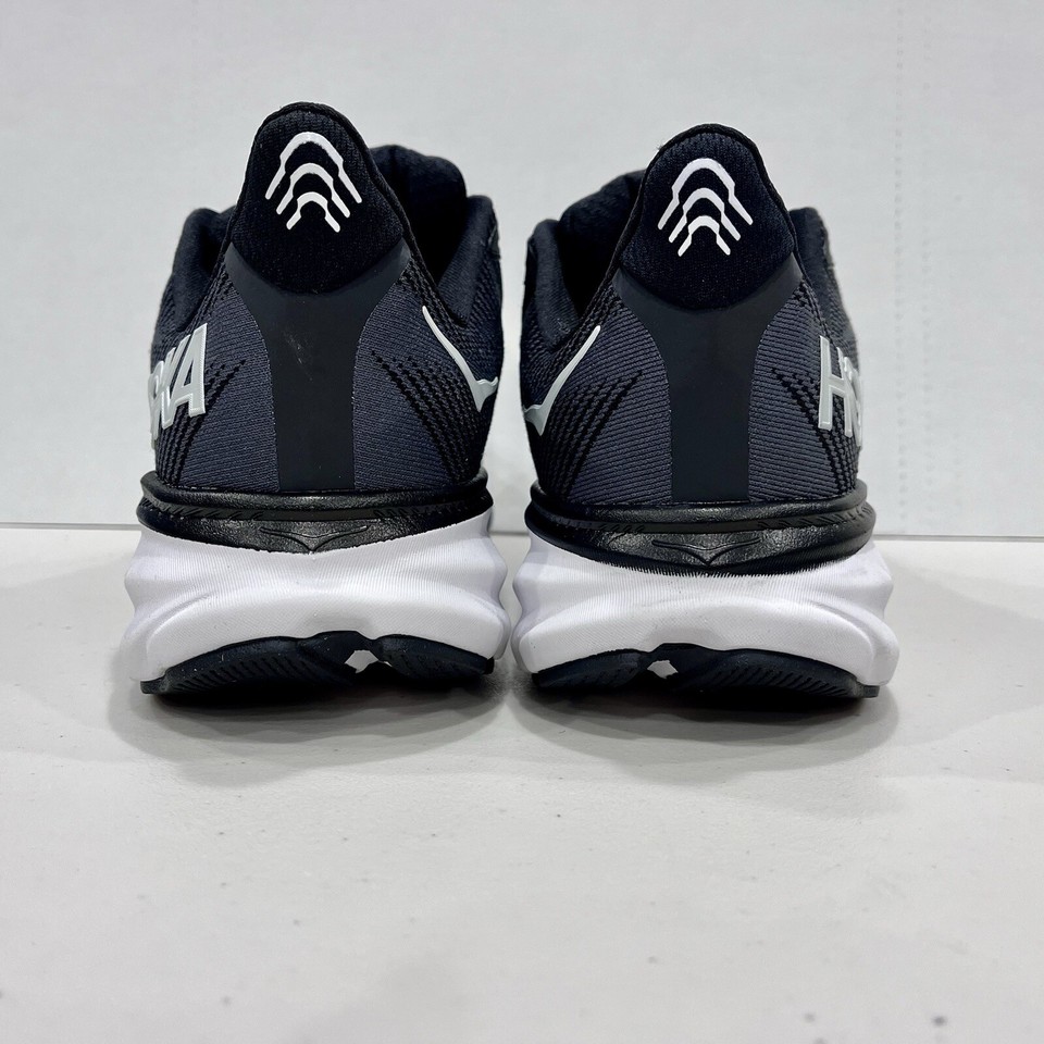 Men’s Size 9.5D HOKA ONE ONE Clifton 9 Running Shoes Black/White | eBay