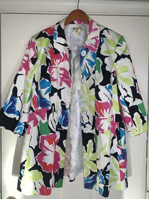 NYP jacket sz 20W Boho Chic New York sJP fit Multi Floral Career Bright ...