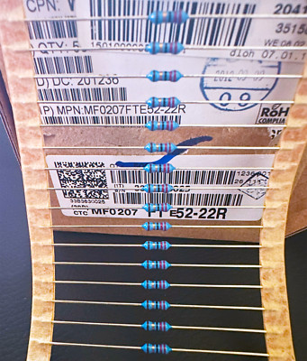 100Pcs MF0207FTE52-22R YAGEO Metal Film Axial Resistor 1% 22Ohm 0.6W | eBay