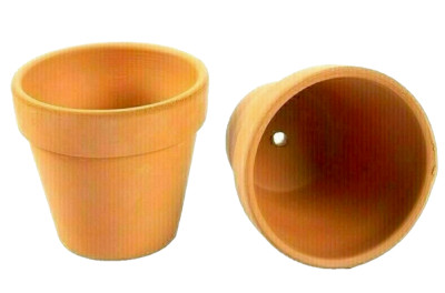 2 Clay DEROMA ITALY Flower Pots Garden Planter Terracotta 3 3/4" x 3 1/ ...