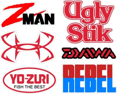 6 PK Boat Carpet Graphics 019 Marine Fishing (Each one is 8-9 Inches ...