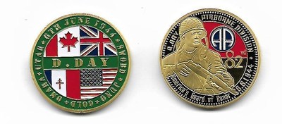 D DAY ARMY 82nd AIRBORNE DIVISION JUNE 6 1944 CHALLENGE COIN | eBay
