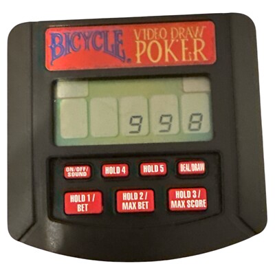 Tiger Electronics Bicycle Poker Handheld Electronic Game 1994 Draw ...