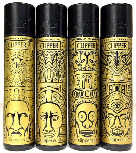 4 x Aztec Gold Rare Clipper Lighters 420 Funny Cool Clippers Lighter ...