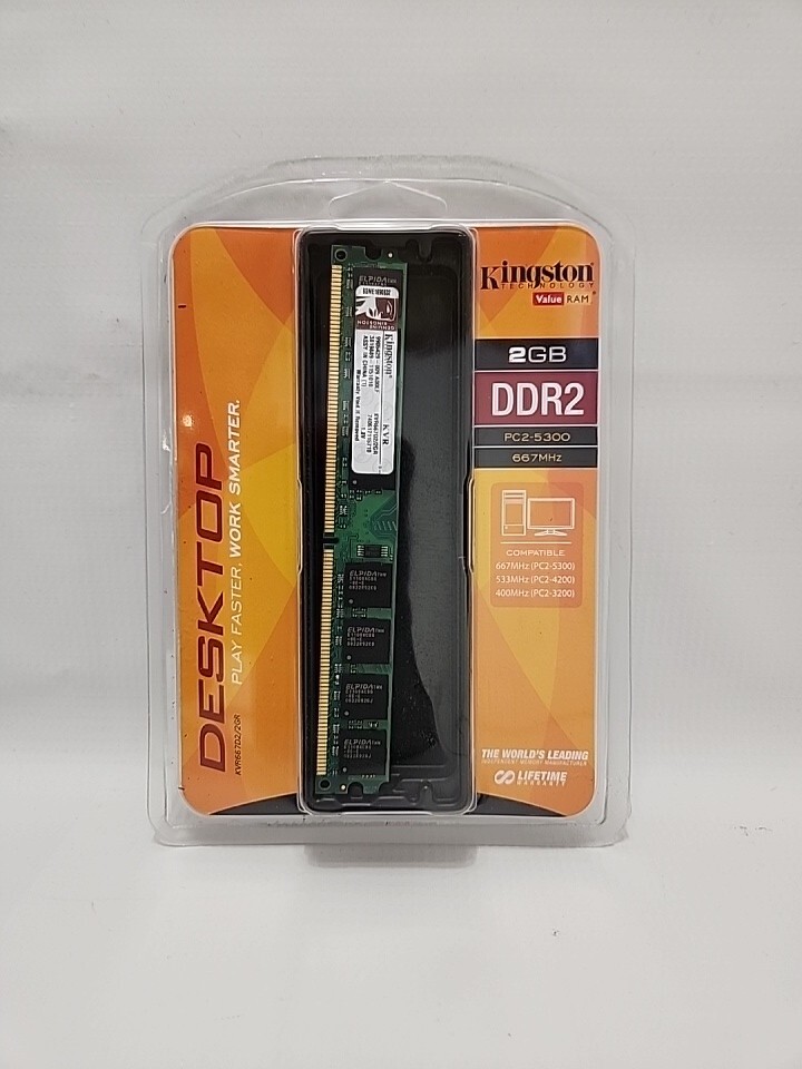 New Kingston Value RAM 2GB DDR2 PC2-5300 667Mhz Desktop Memory KVR667D2 ...