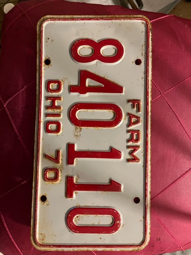 1970 Ohio farm license plate 840110 plate in good used cond. | eBay