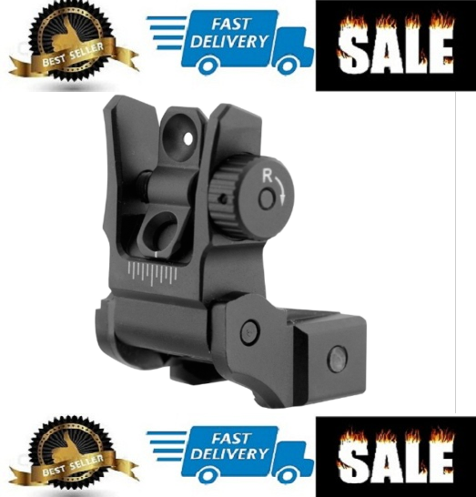 UTG Low Profile Flip-up BUIS Sight Folding Iron Sights Weaver Rail ...