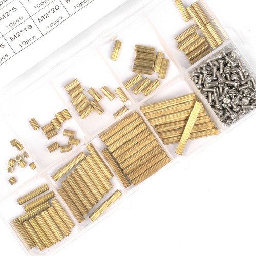 270pcs M2 Assorted Female to Female Brass PCB Spacer Stand Off Kit ...