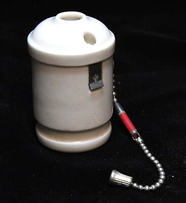 VINTAGE DROP CORD CEILING SOCKET PULL CHAIN SWITCH | eBay