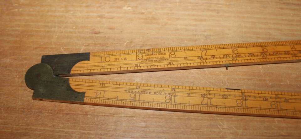 STANLEY No. 12 Boxwood and Brass Carpenter's Sliding Rule | eBay