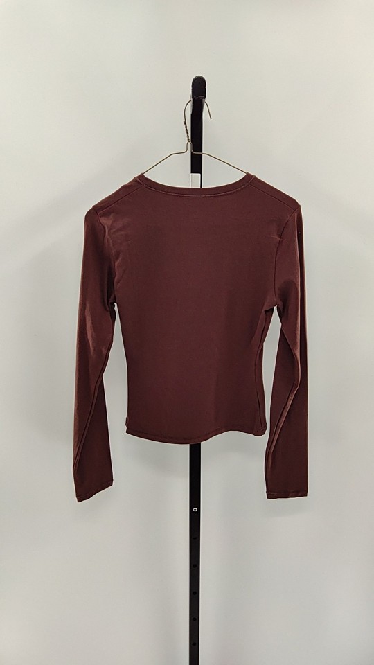 Quince Brown Sleeved Top S | eBay
